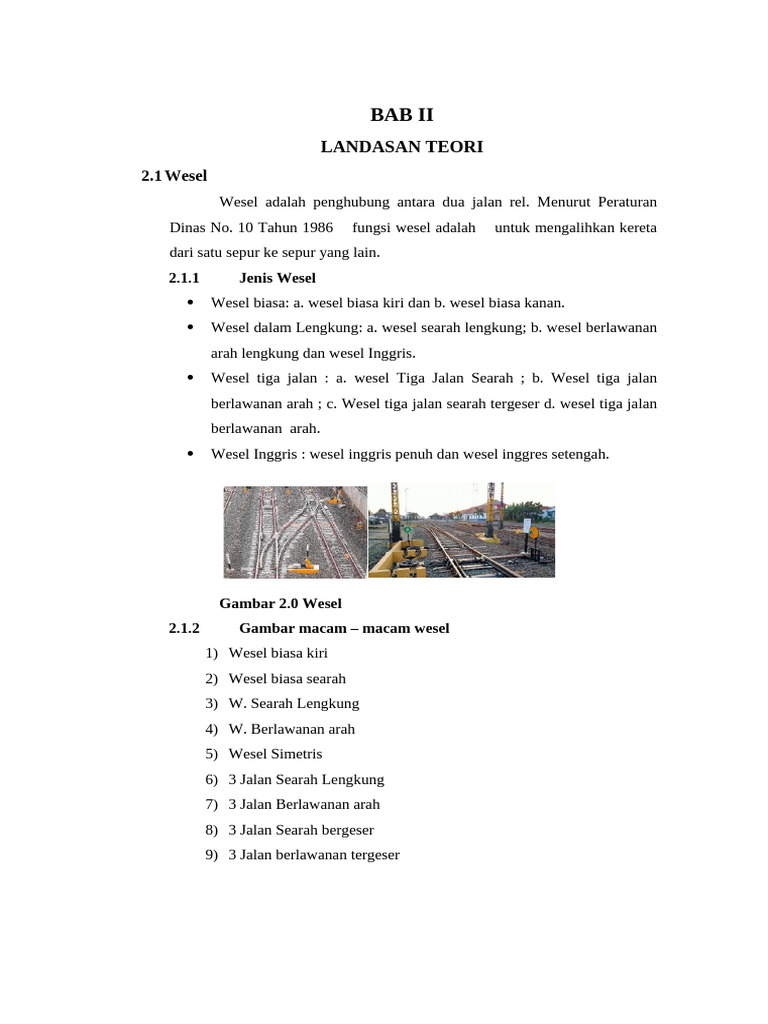 Jenis dan Komponen Wesel Kereta Api | PDF