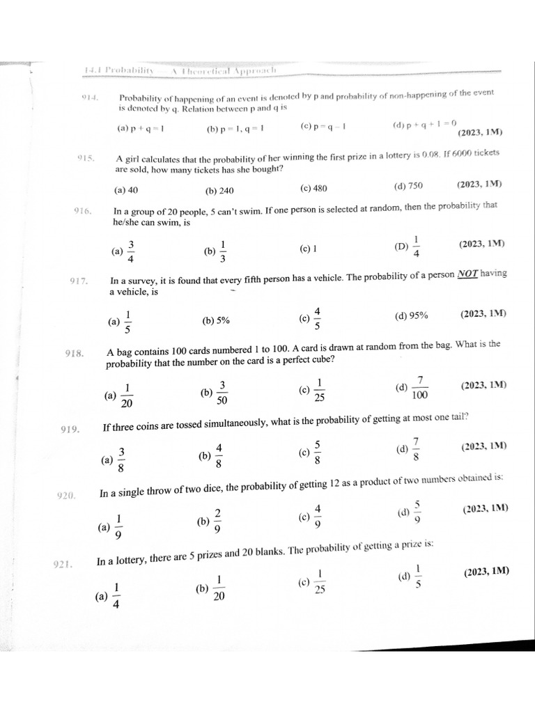 Ch 14 Probability Assignment | PDF