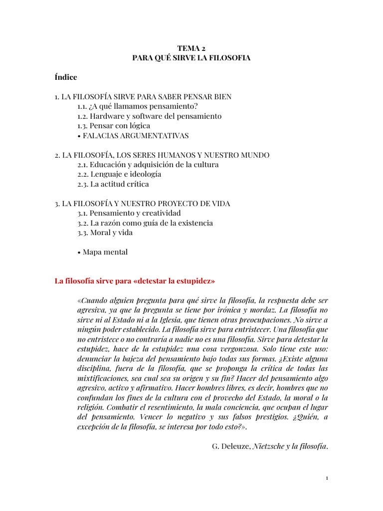 La Filosofía y el Pensamiento Crítico | PDF | Falacia | Pensamiento