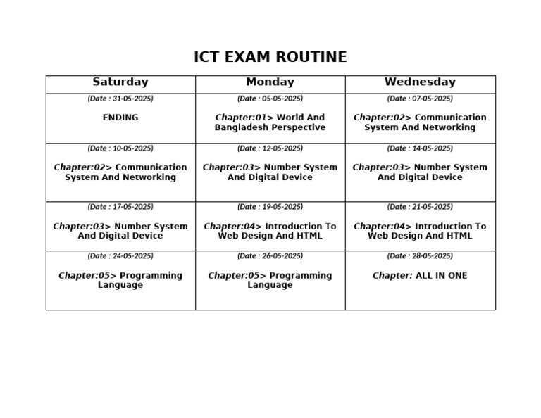 Ict Exam Routine 02 | PDF