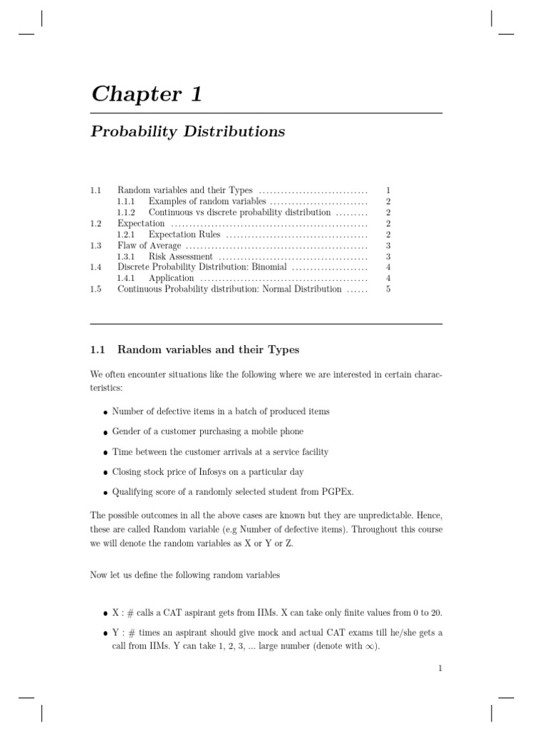 Distribution Prerequisite | PDF | Standard Deviation | Probability ...