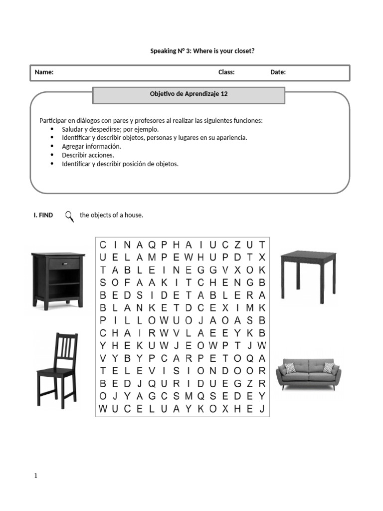 Describing House Objects and Locations | PDF | Room | Interior Design