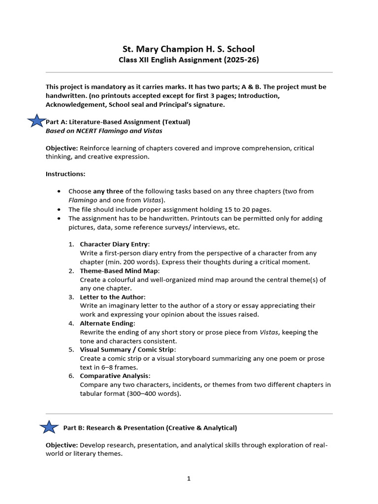 English Project File Assignment Class XII 2025-26 | PDF | Cognition