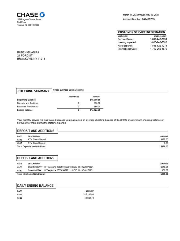 Chase Bank Statement Overview | PDF | Chase Bank | Banking