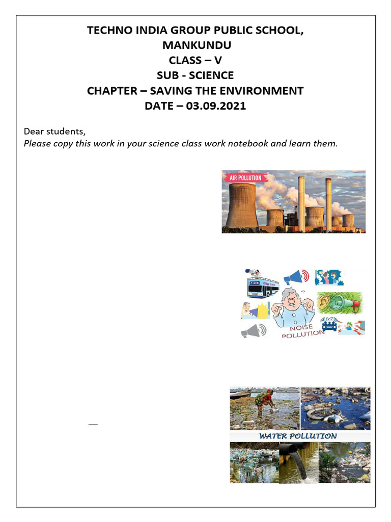 Class 5 Science 03.09.21 | PDF | Pollution | Air Pollution