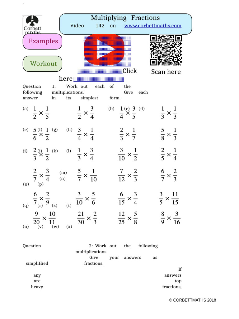 Multiplying Fractions PDF | PDF | Mathematics | Division (Mathematics)