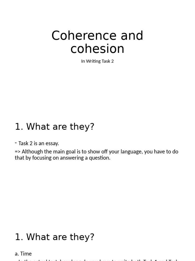 Coherence and Cohesion | PDF | Transport | Essays