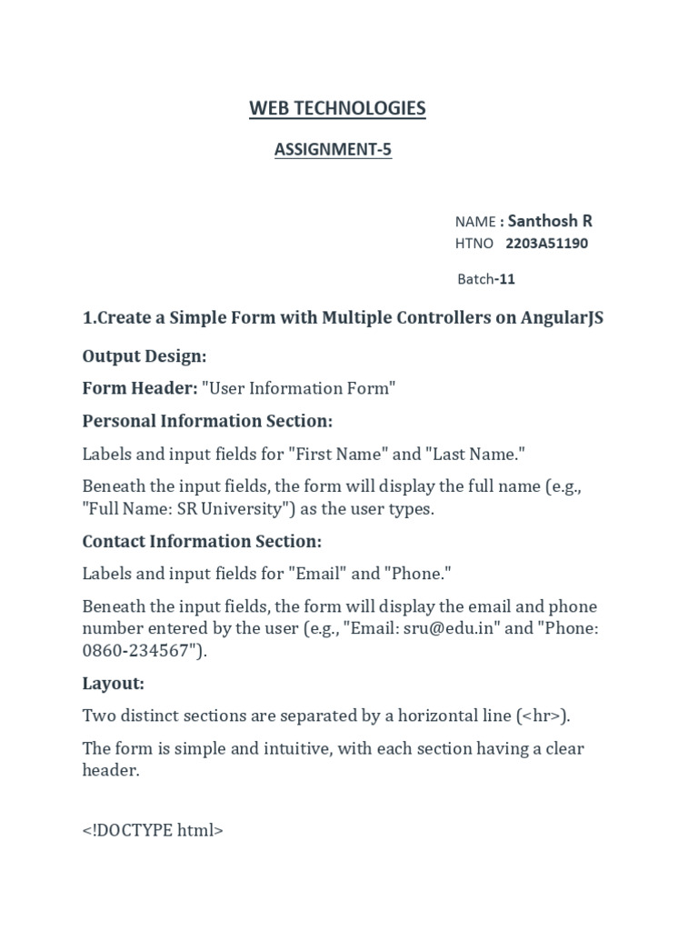 Web Technologies Assignment | PDF | User (Computing) | Password