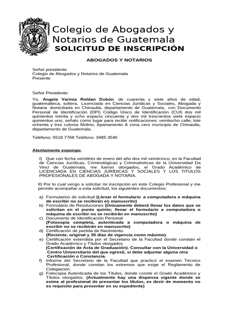 Formularios Abogados y Notarios Angela Roldán Último | PDF | Guatemala