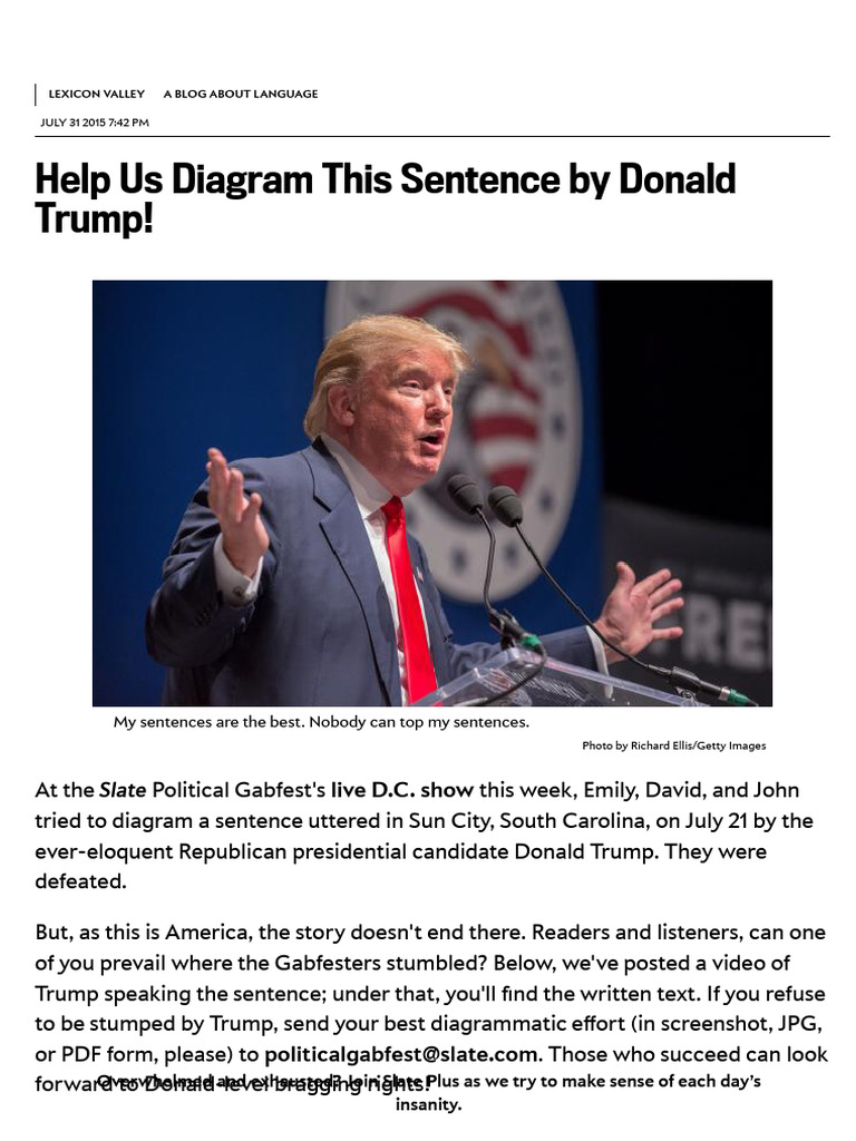 Diagramming Trump’s Sentence Challenge | PDF | Politics Of The United ...