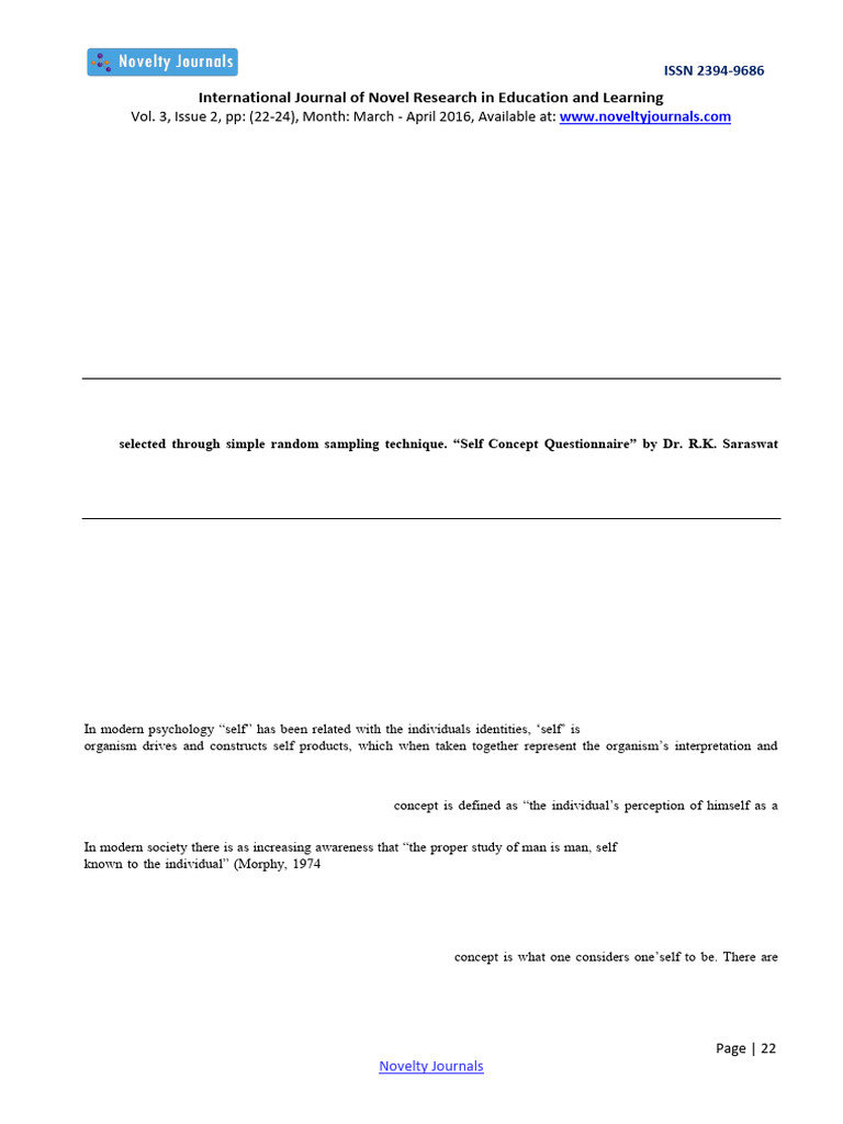 A Comparative Study of Hosteler-550 | PDF | Self Concept | Perception