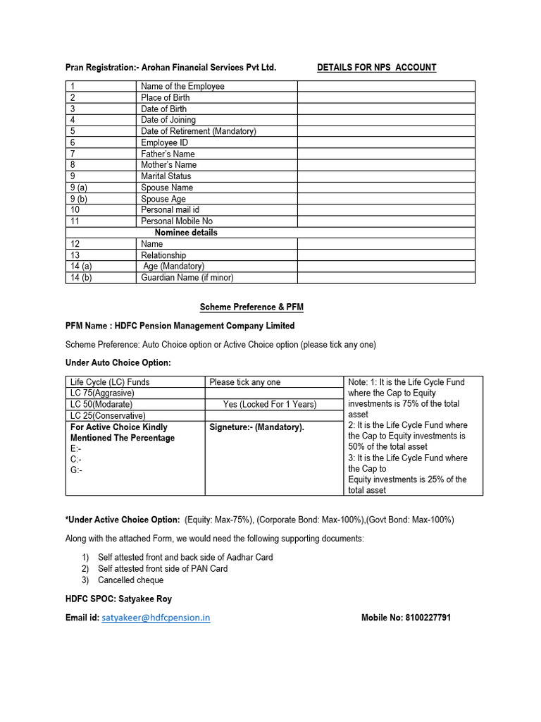 57 12 F01e4d4f19be473e NPS Application Form | PDF