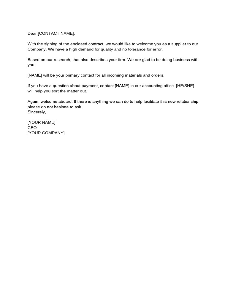 Welcome Aboard: New Supplier Introduction | PDF