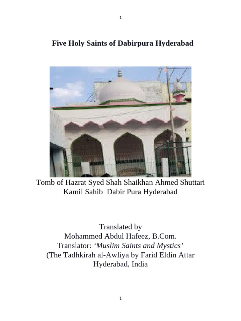 Five Saints of Dabirpura, Hyderabad | PDF | Sufism | Hadith