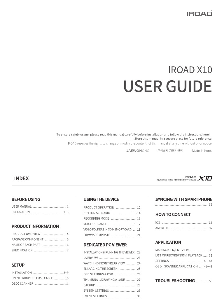Iroad x10 Manual en | PDF