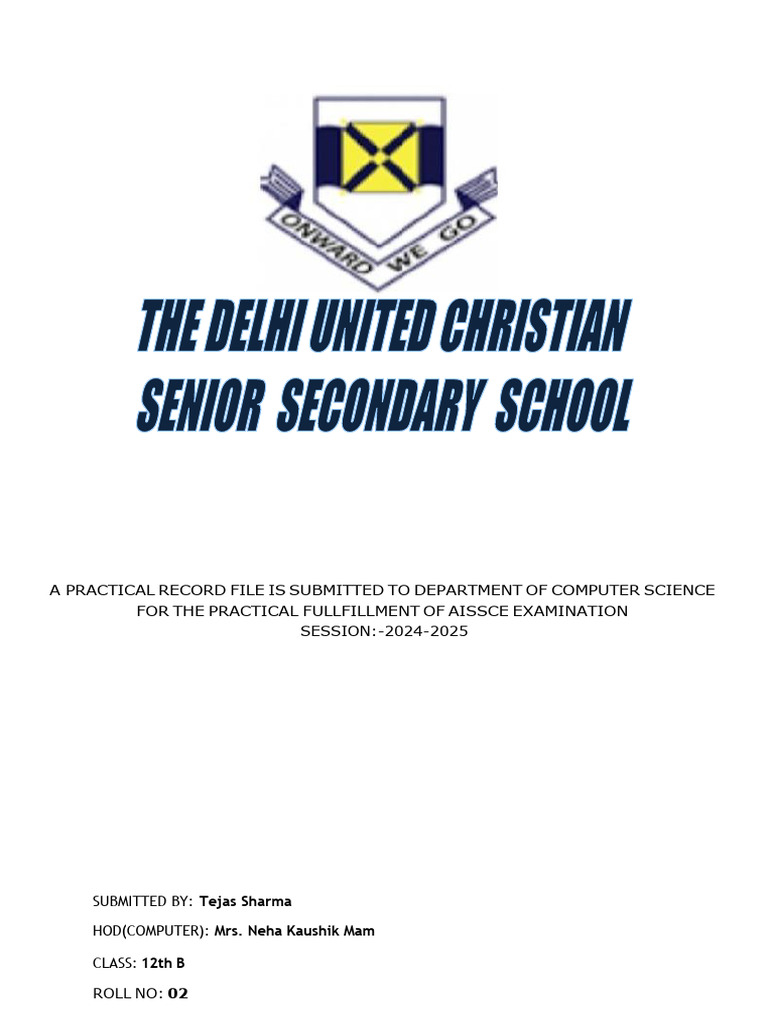 Tejas Sharma C.S Practical File | PDF | Computer Programming | Computing