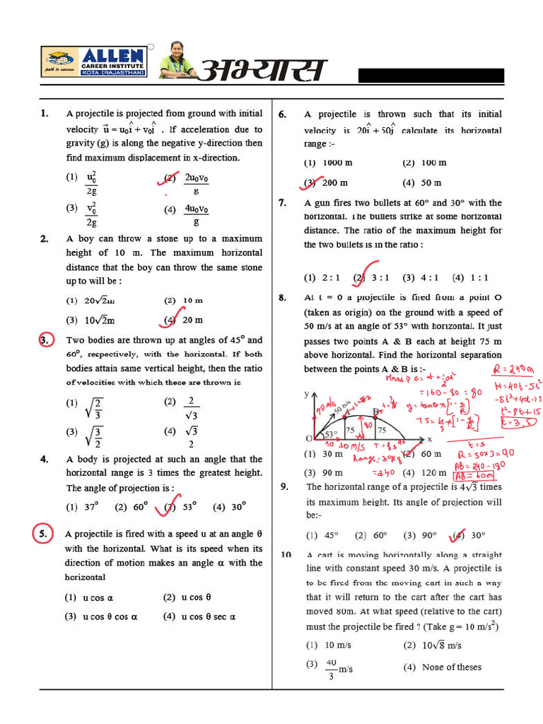 01 Motion in Two Dimension | PDF