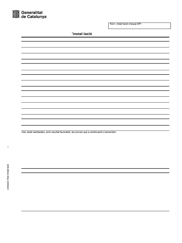 Certificat Direccio Final Installacio EP3 | PDF