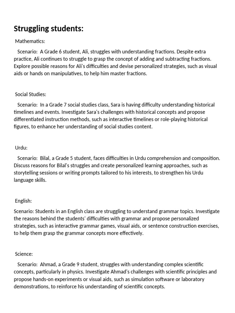Activity Sheet For Struggling Students and Classroom Management | PDF ...