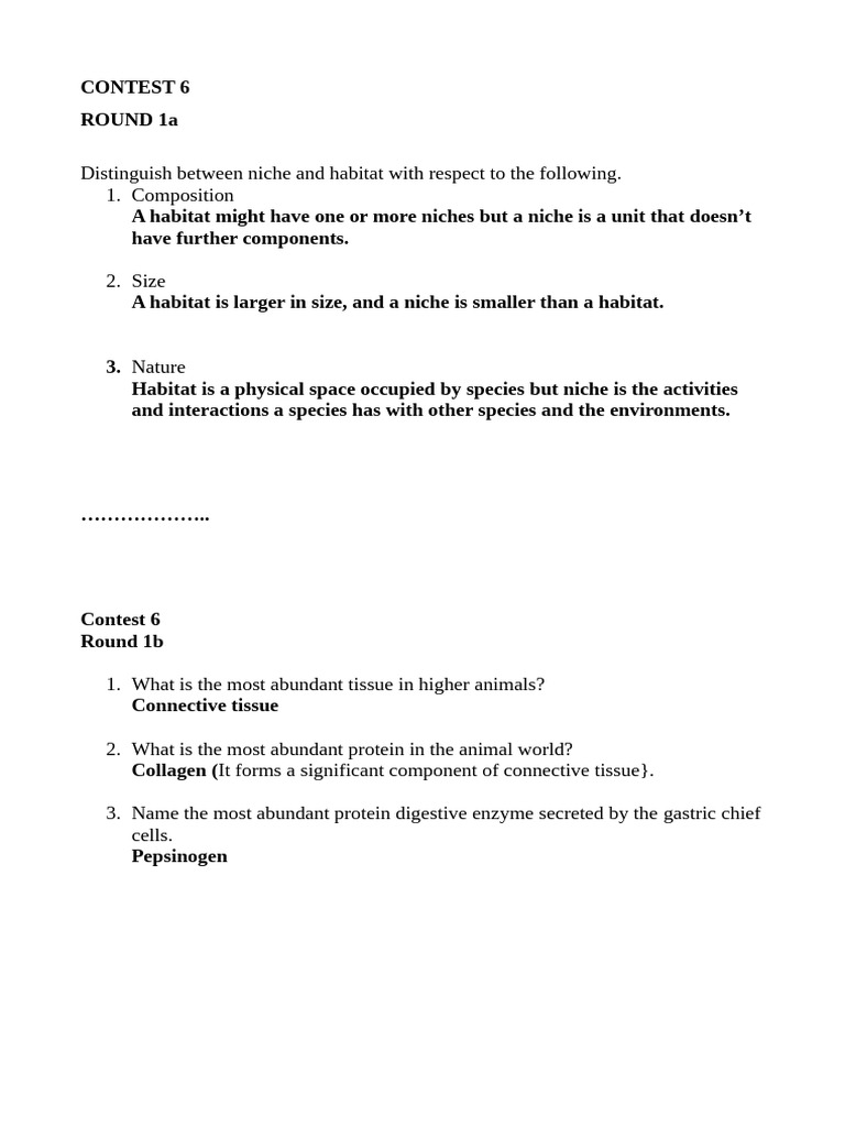 Biology Contest 6 - 090028 - 021936 | PDF | Cell (Biology) | Tissue ...