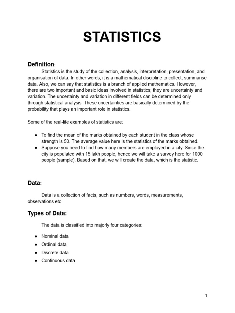 Statistics | PDF | Statistics | Categorical Variable