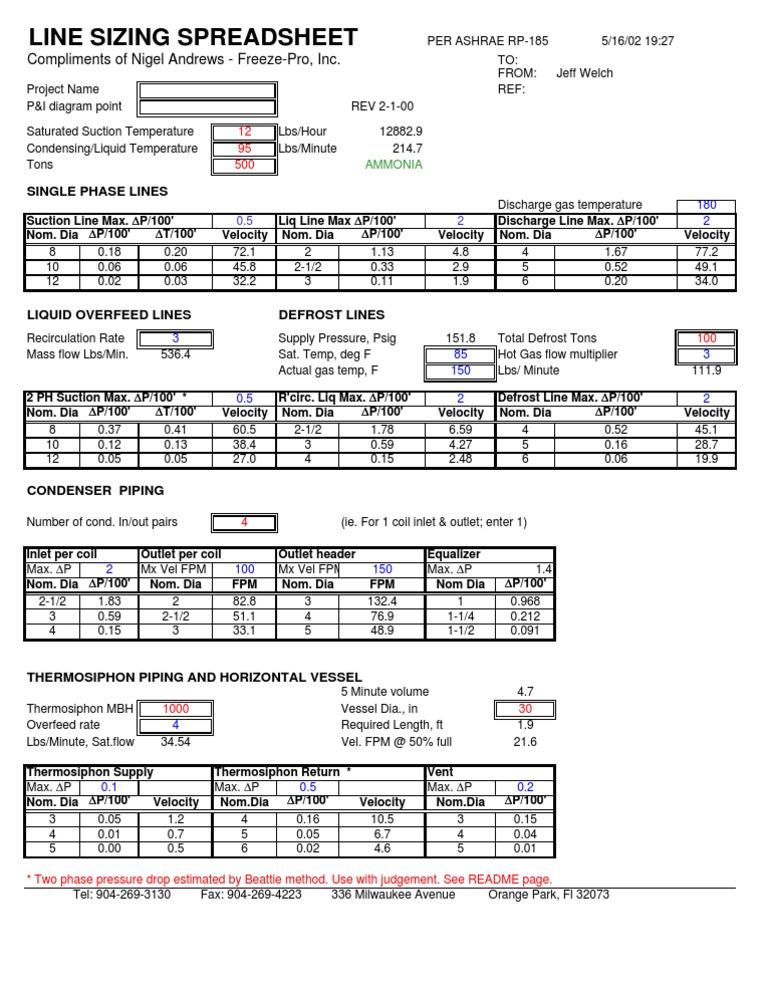 Refrigerant Line Sizing Calculator | PDF | Science & Mathematics