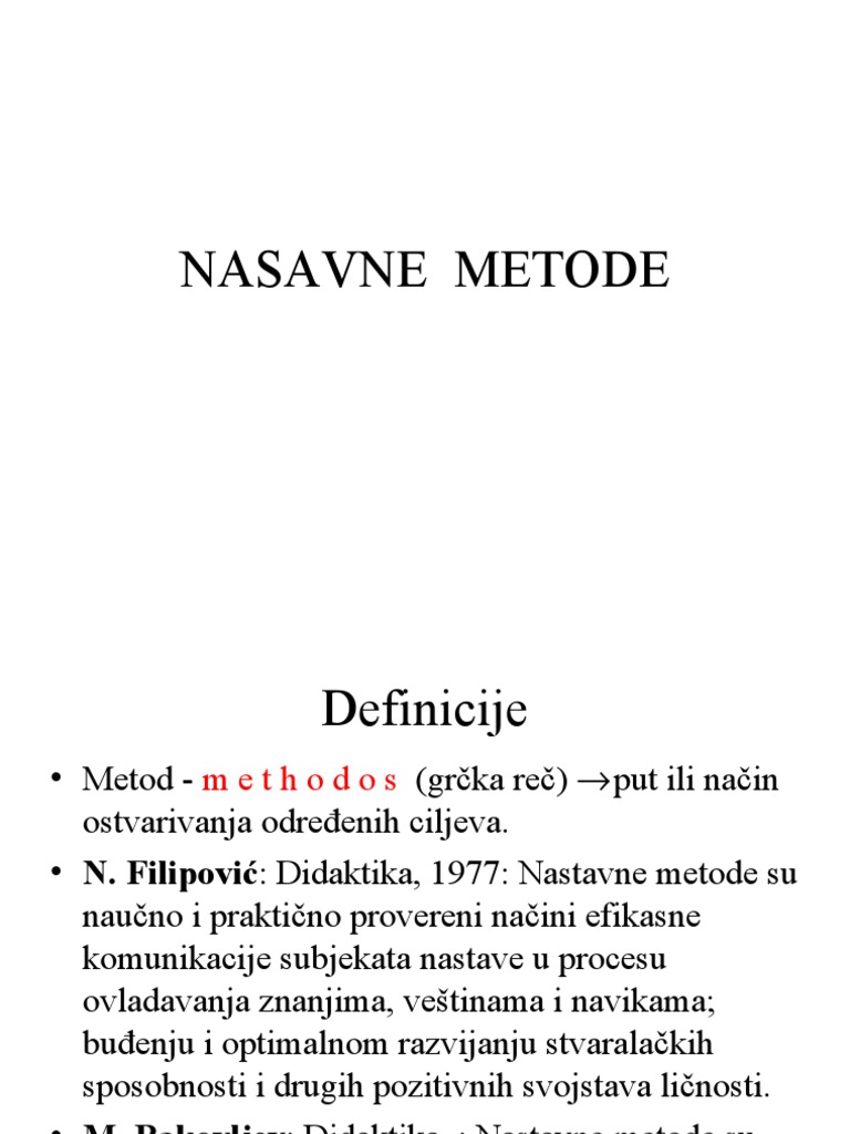 Nastavne Metode | PDF