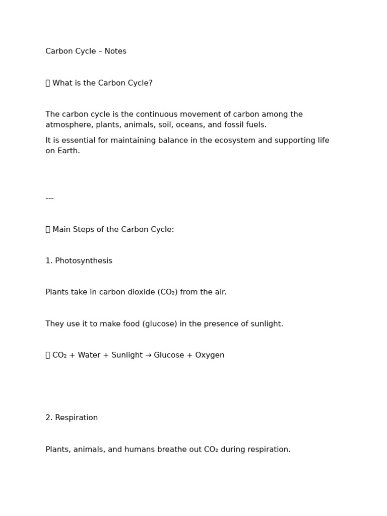 Carbon Cycle | PDF