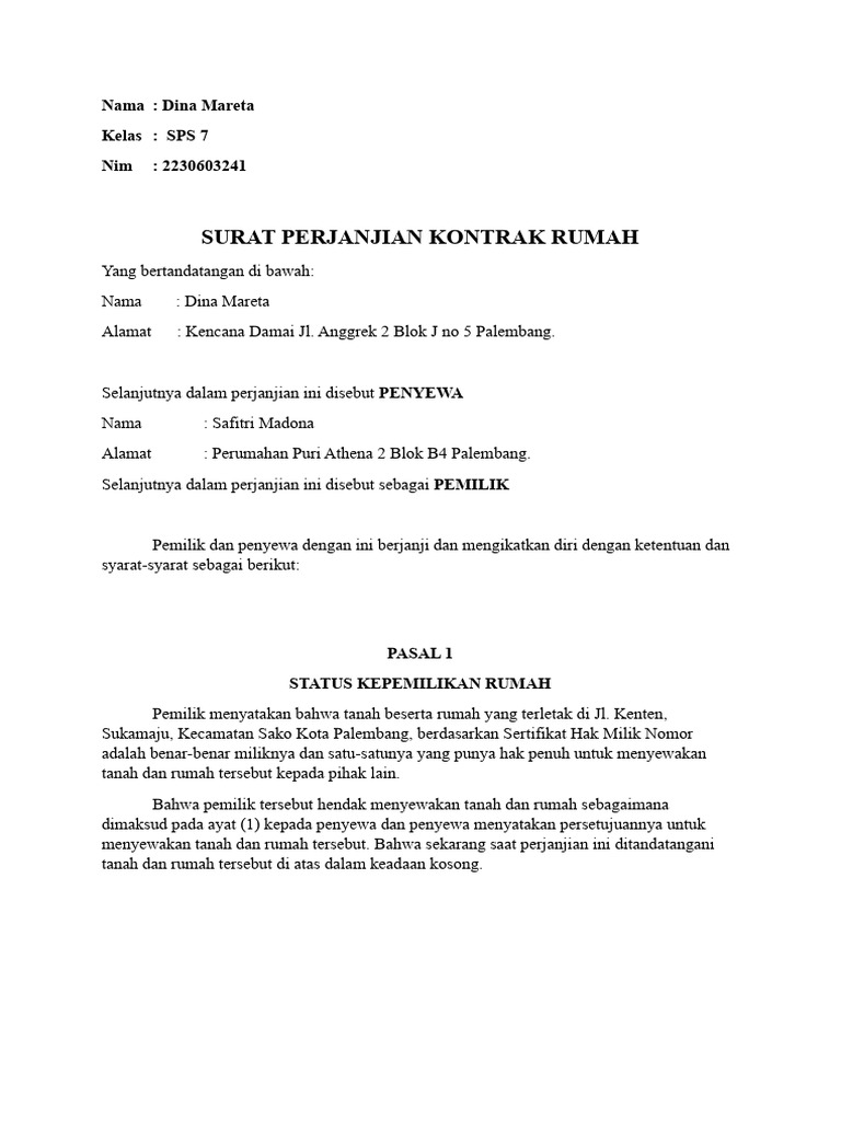 Akad Perjanjian Ijarah | PDF