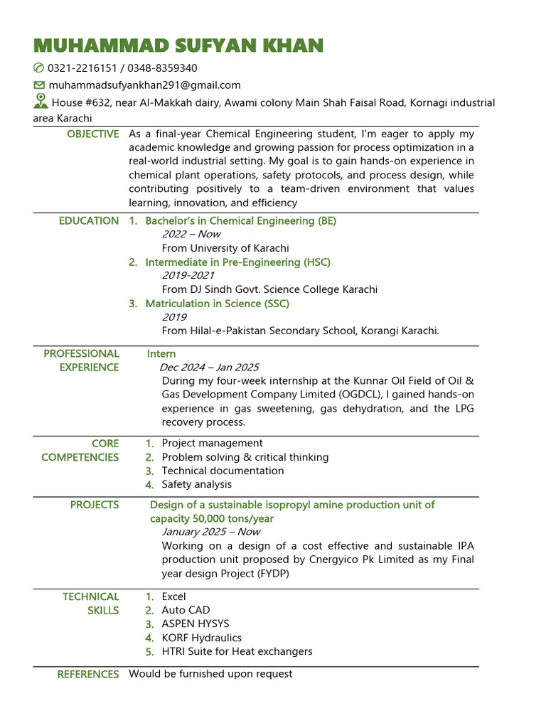 Muhammad Sufyan Khan CV | PDF
