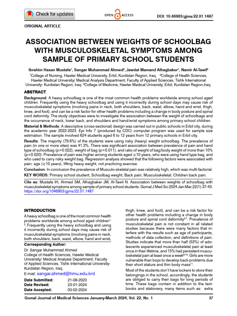 30th Gomal Journal of Medical Sciences Vol 22 No 1 (2024) | PDF | Dependent And Independent ...