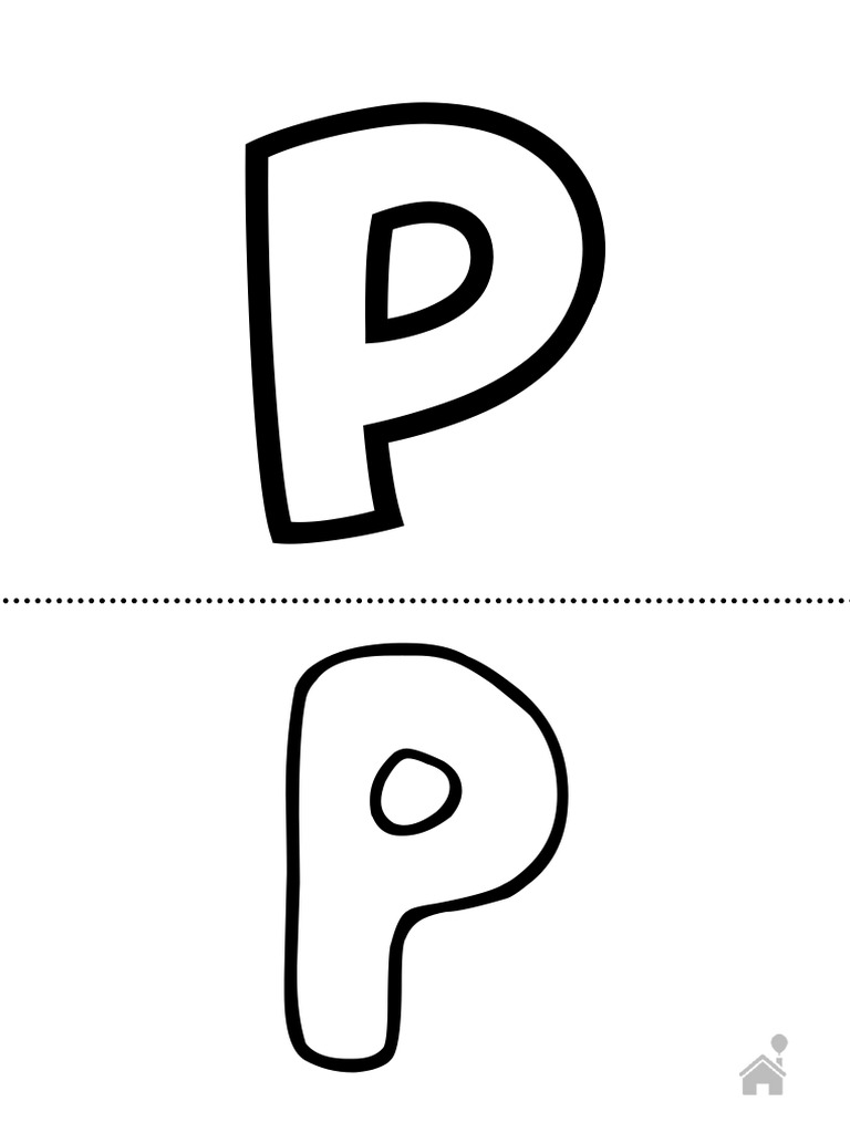 Moldes de Letras para Imprimir P Maiusculo Medio | PDF