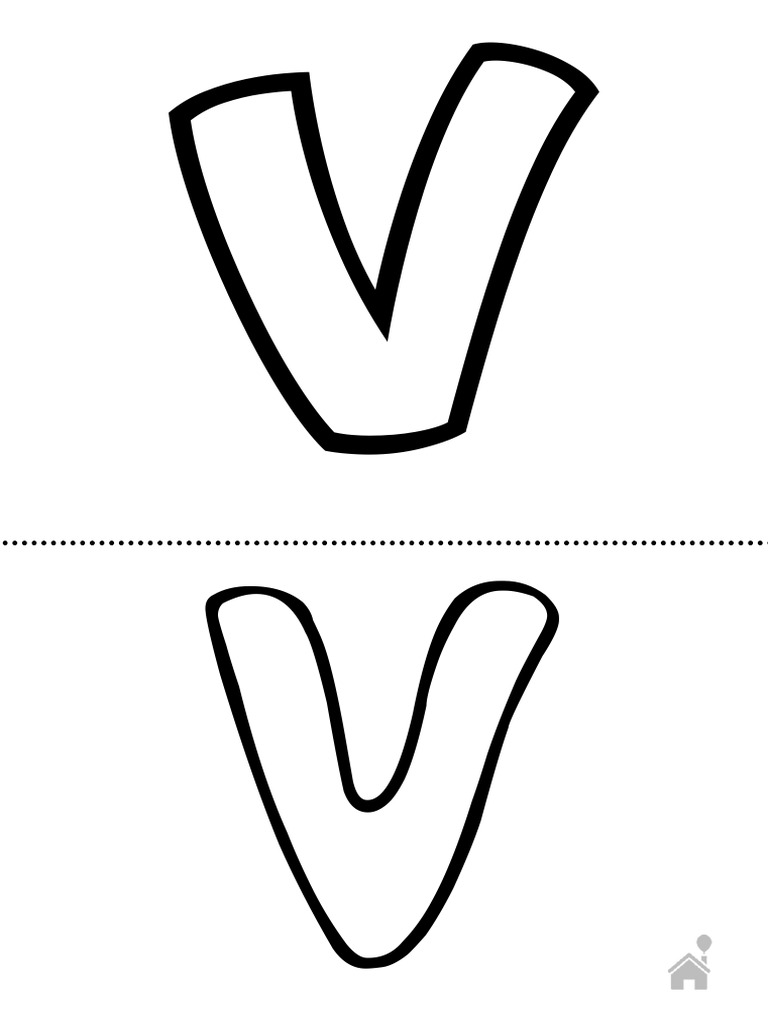 Moldes de Letras para Imprimir V Maiusculo Medio | PDF