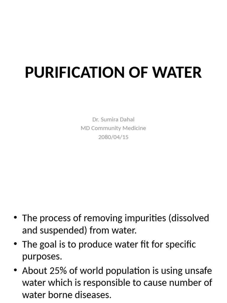 Purification of Water | PDF | Water Purification | Chlorine