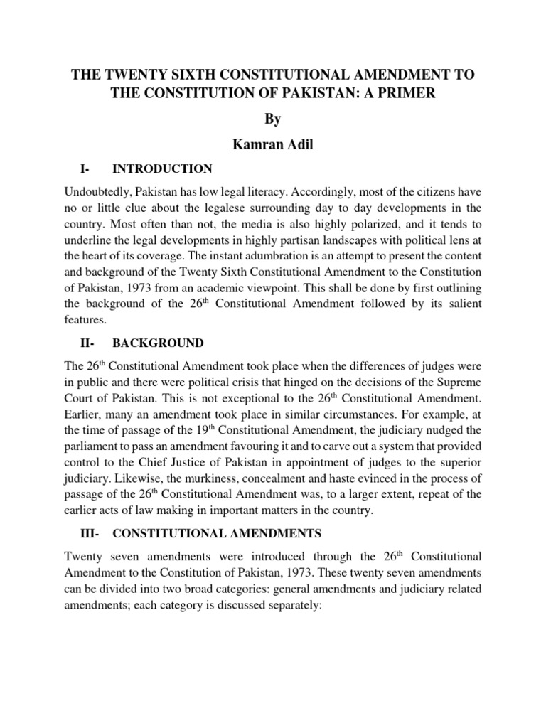 Overview of Pakistan's 26th Amendment | PDF | Constitution | Jurisdiction