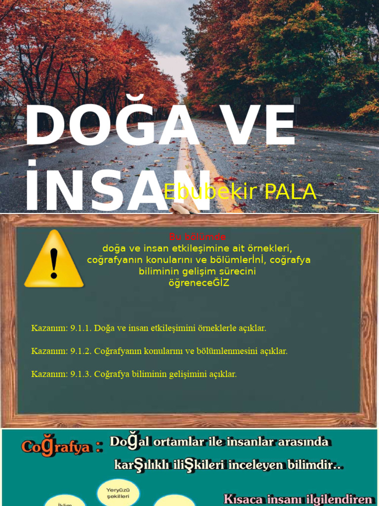 9.sinif Cografya Dersi Doga Ve Insan Konusu Ders Notu Ve Slayt Gosterimi | PDF