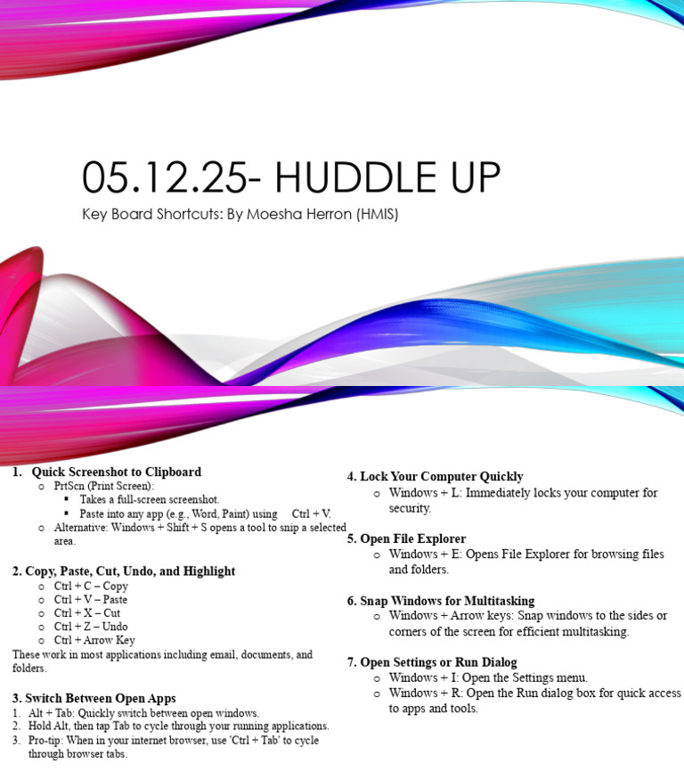 Keyboard Shortcuts-Learning Moment | PDF