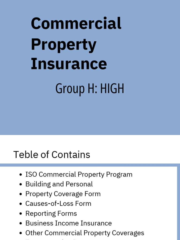 Commarcial Property Insurance | PDF | Insurance