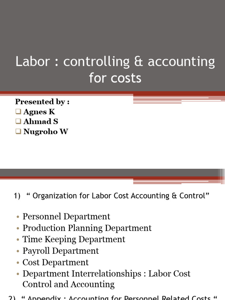Labor - Controlling & Accounting For Costs | PDF | Payroll | Labour ...