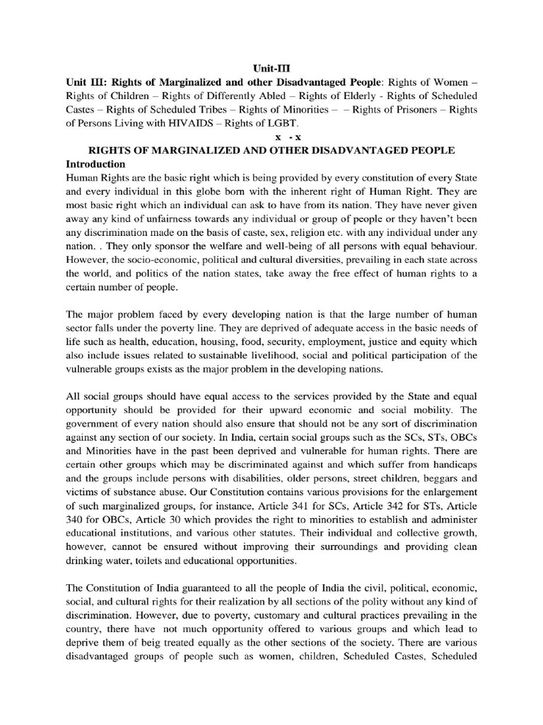 Human Rights ~ Unit 3 | PDF