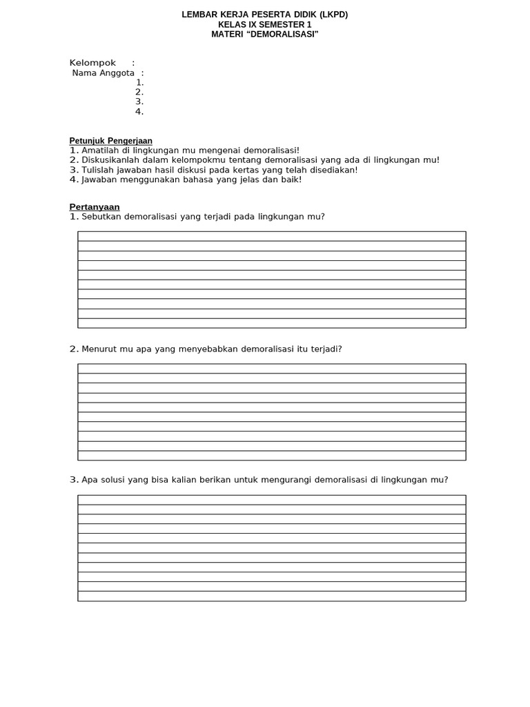 Solusi Mengatasi Demoralisasi Kelas IX | PDF
