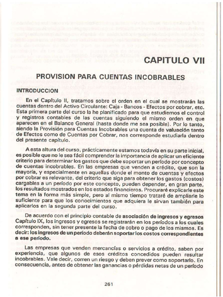 CAP VII-Provision Ctas Incobrables-Contabilidad Redondo | PDF