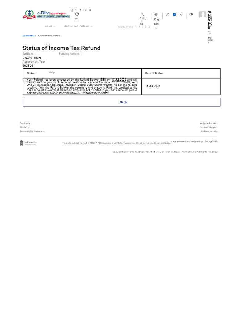 Income Tax Portal, Government of India View Filed Returns | PDF | Money ...