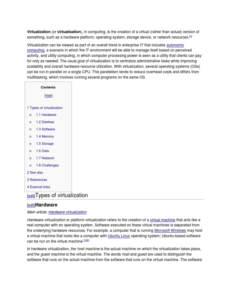 Types of Virtualization: Autonomic Computing | PDF | Virtualization | Virtual Machine