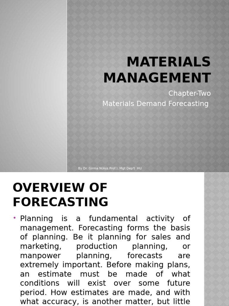 Materials Demand Forecasting Guide | PDF | Forecasting | Regression ...