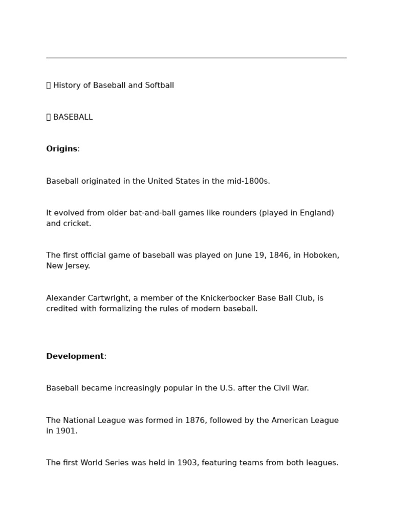 Baseball and Softball | PDF