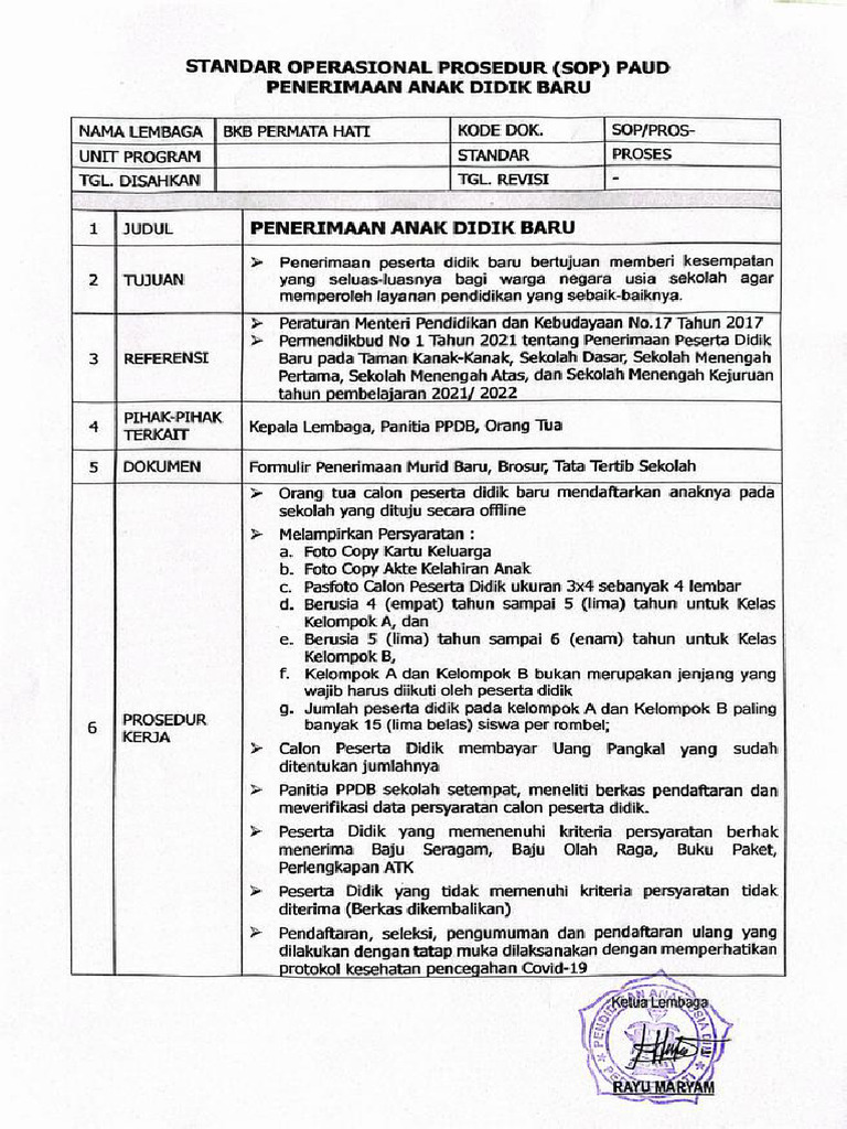 Sop PPDB | PDF