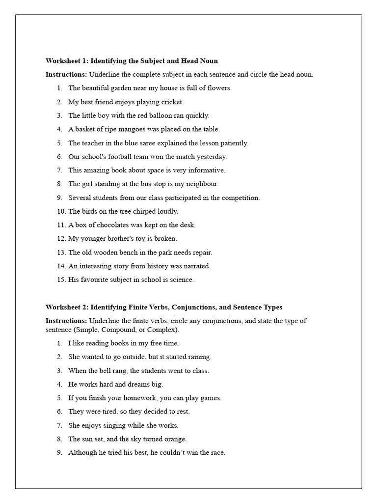 G7 Eng Ii Rev Worksheet QP | PDF | Subject (Grammar) | English Language
