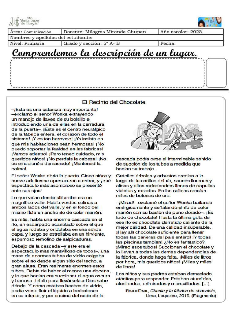 Leo La Descripción de Un Lugar en Una Narración . | PDF | Lingüística