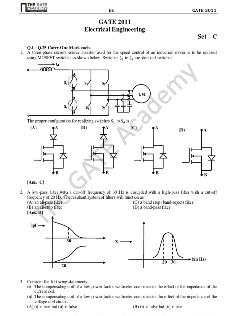 Electrical Engineering GATE 2011 Explanations | PDF | Laplace Transform ...